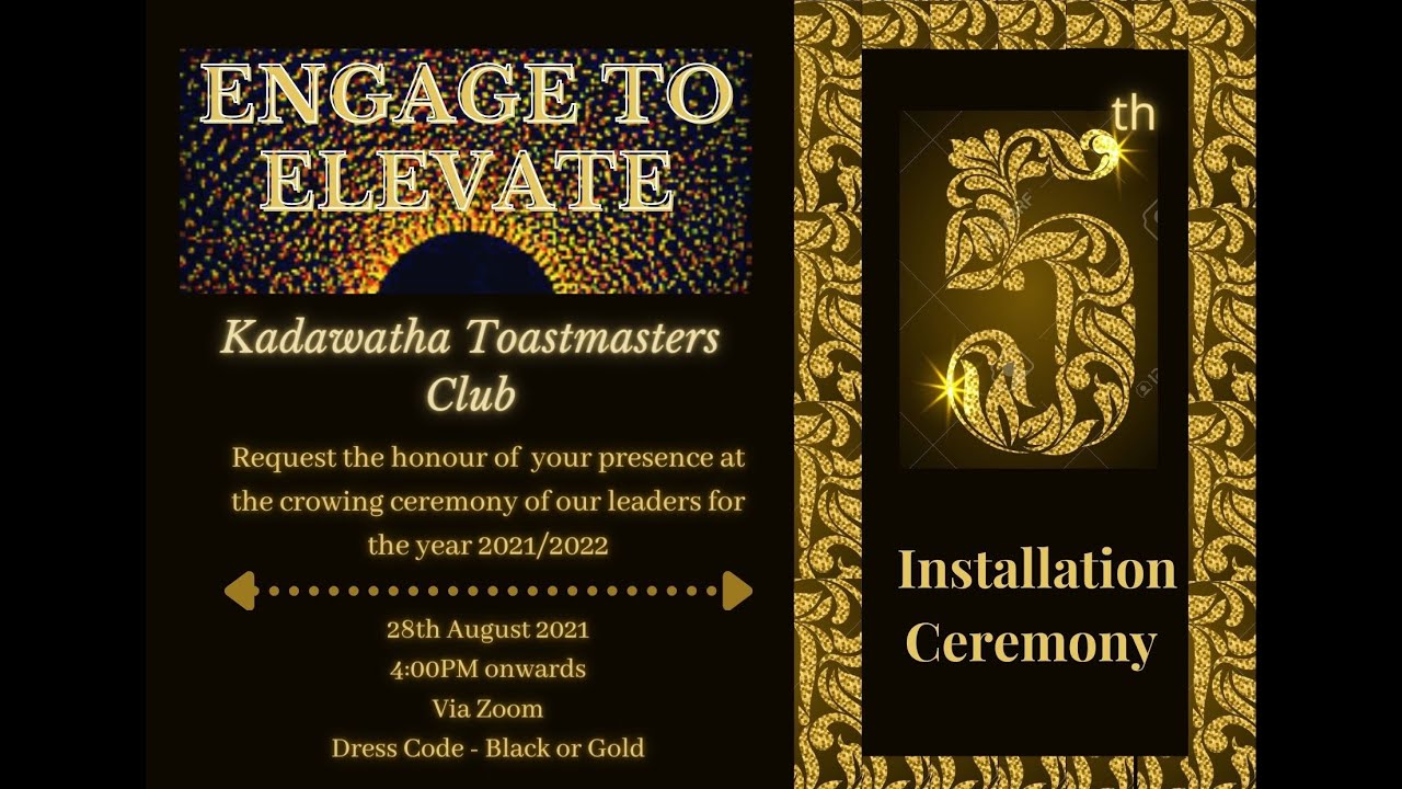 5th Installation Ceremony of Kadawatha Toastmasters Club - YouTube