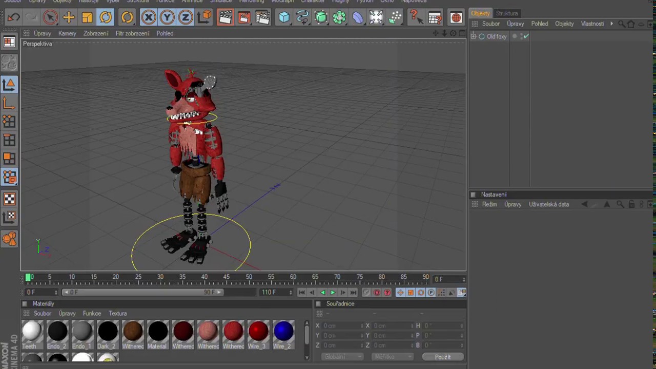 CINEMA 4D Studio fnaf old foxy zkouška - YouTube