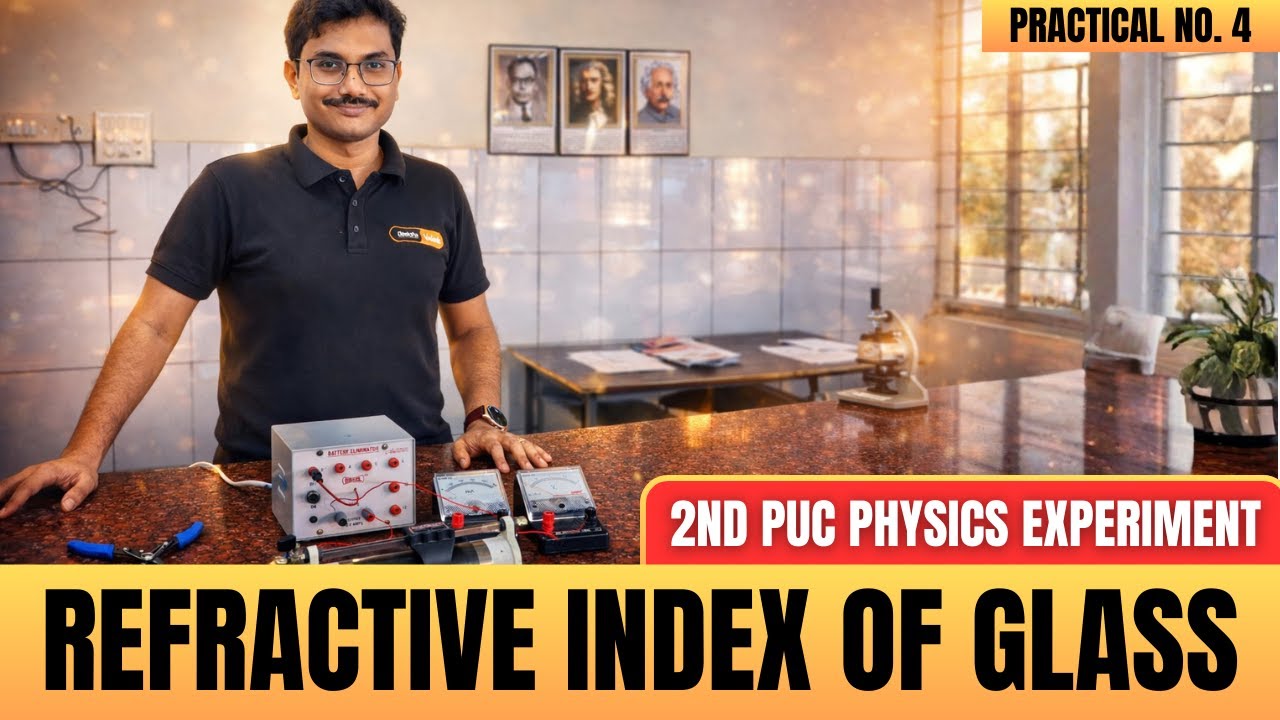 FULL Demo: Refractive Index of Glass | 2nd PUC Physics Practicals (E4 ...