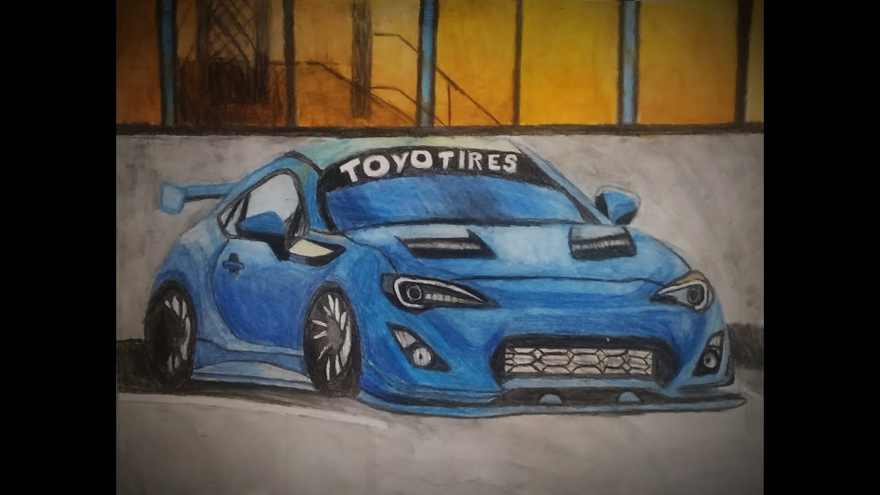 Drawing of Toyota gt86 || drawing_badshah - YouTube