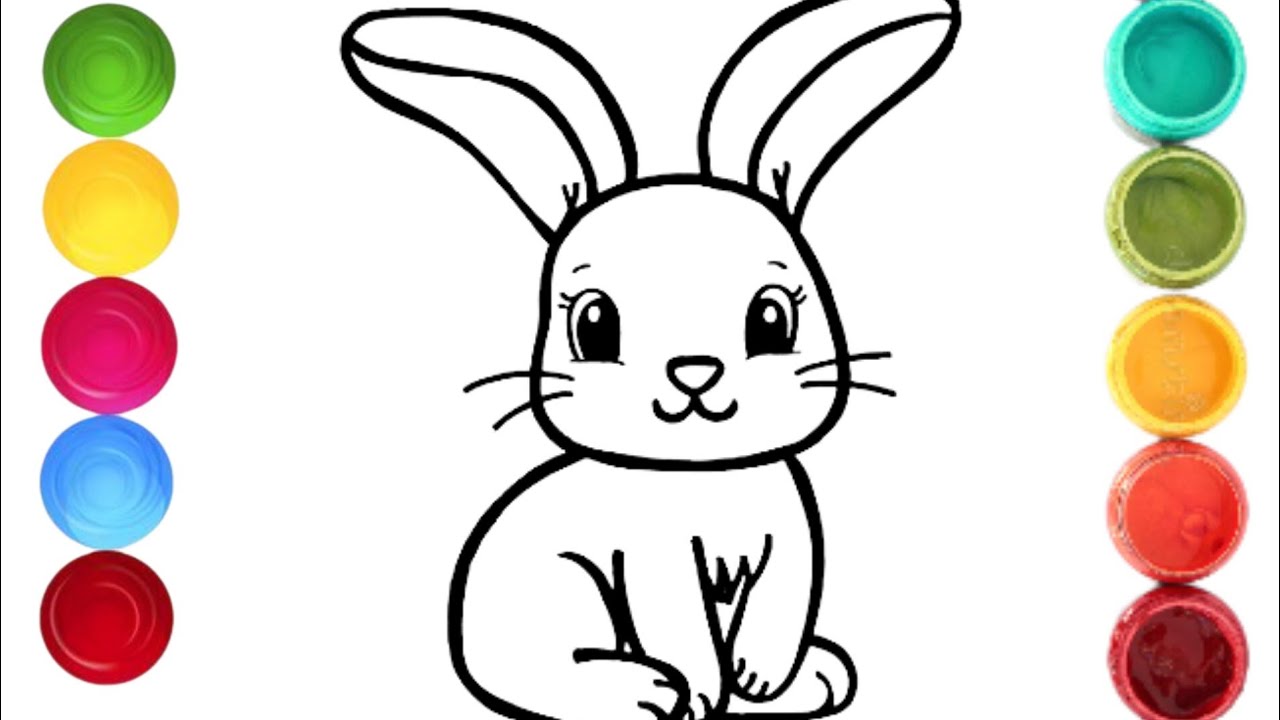 How to Draw a Cute Rabbit Step by Step for Kids and Toddlers🐇 | Easy ...