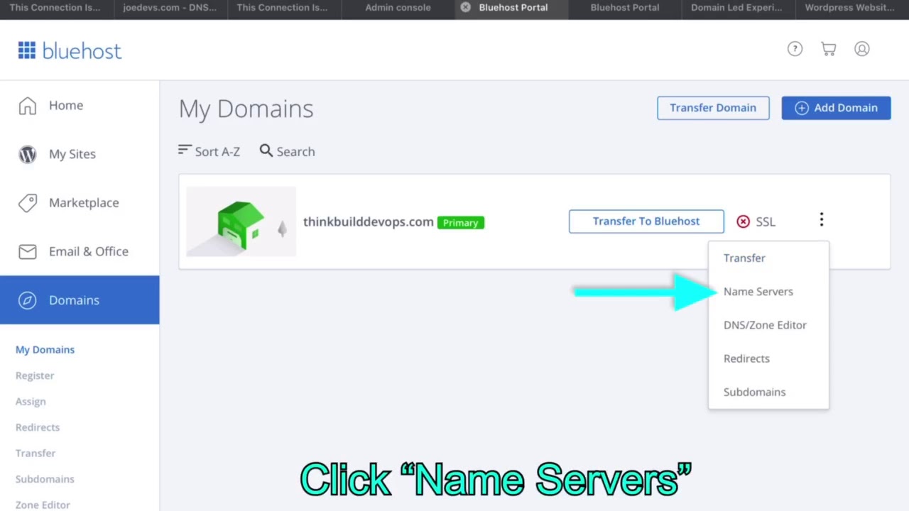 Name servers location in Bluehost - YouTube