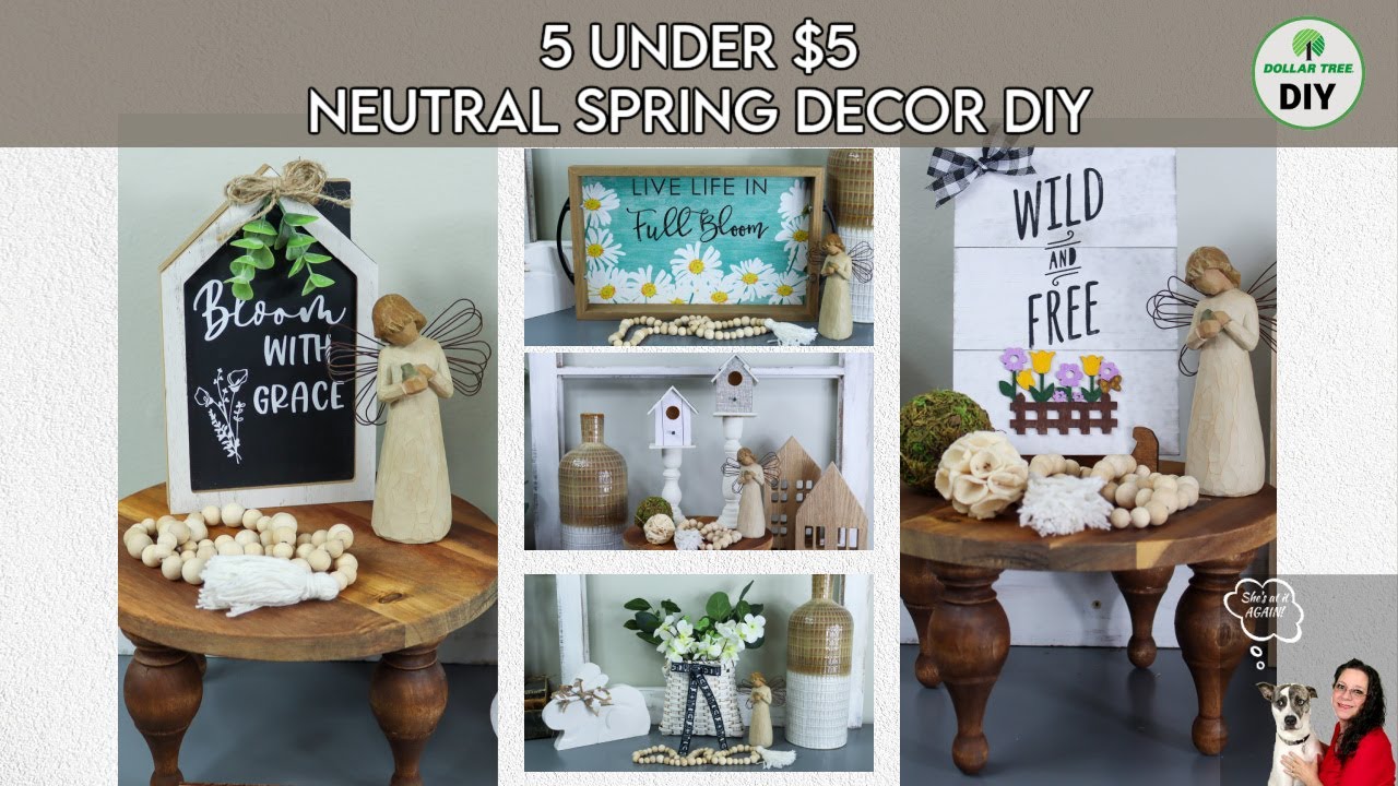 High-End Farmhouse Spring Decor | 5 Under $ 5 | Spring Decor DIY - YouTube