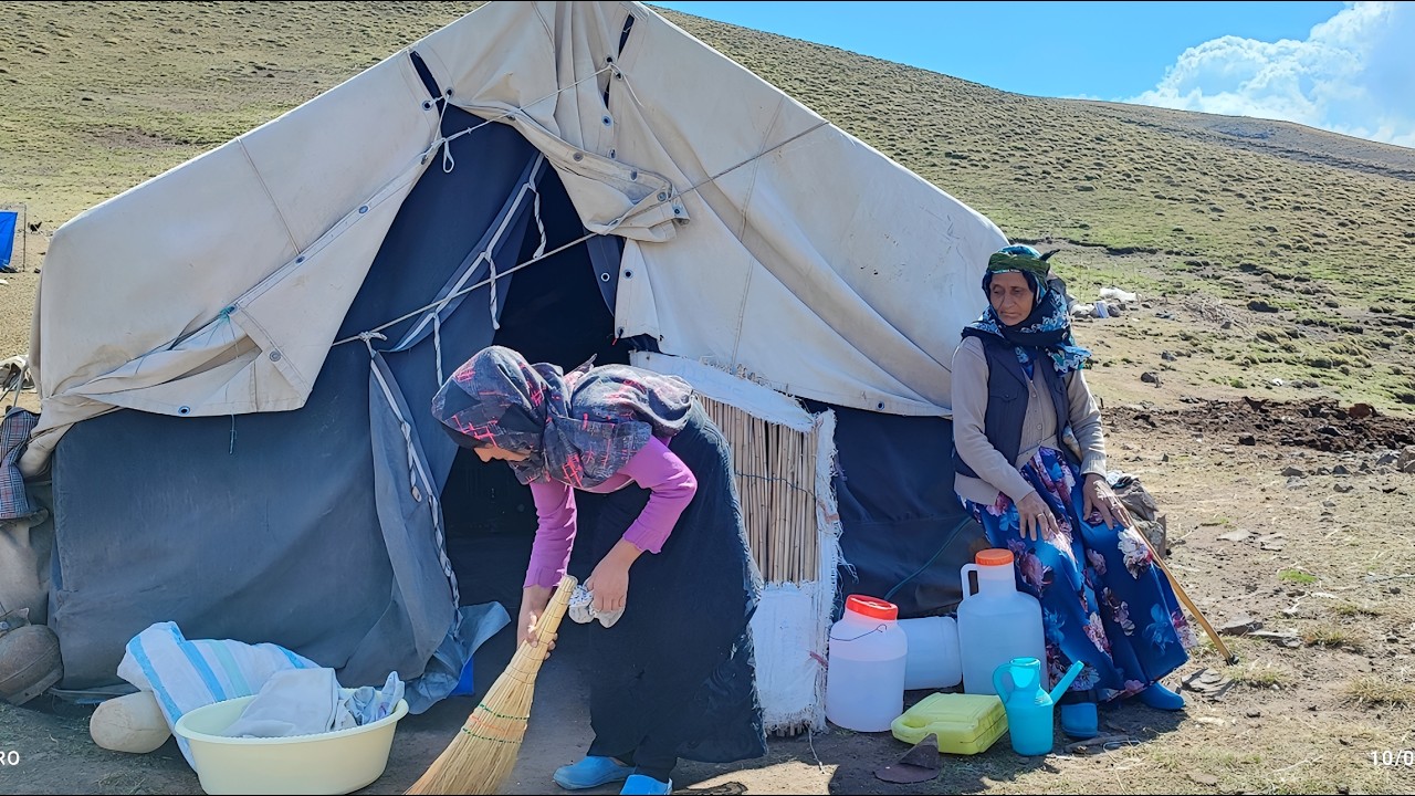 Autumn and real life of nomads in the mountains of Iran; lambs and ...