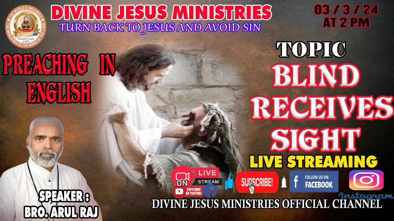 #virallivestream TOPIC : BLIND RECEIVES SIGHT SPEAKER BRO. ARUL RAJ IN ...