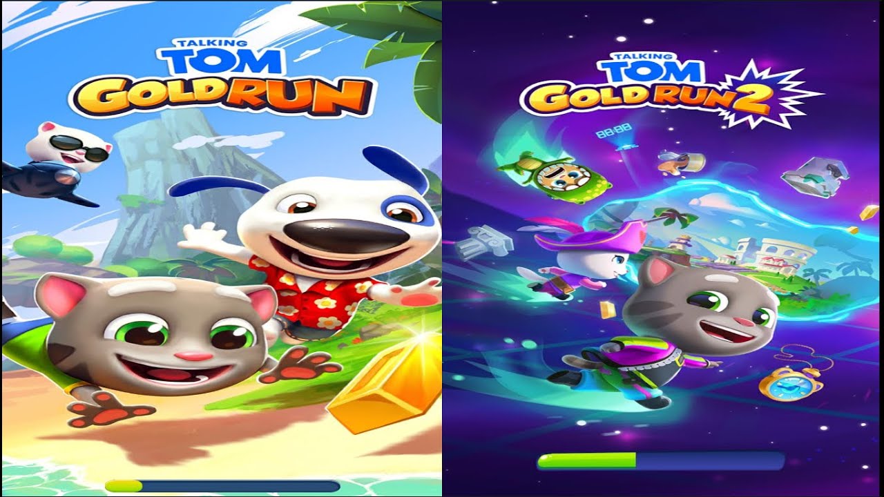 Talking Tom Gold Run 1 vs Talking Tom Gold Run 2 - YouTube