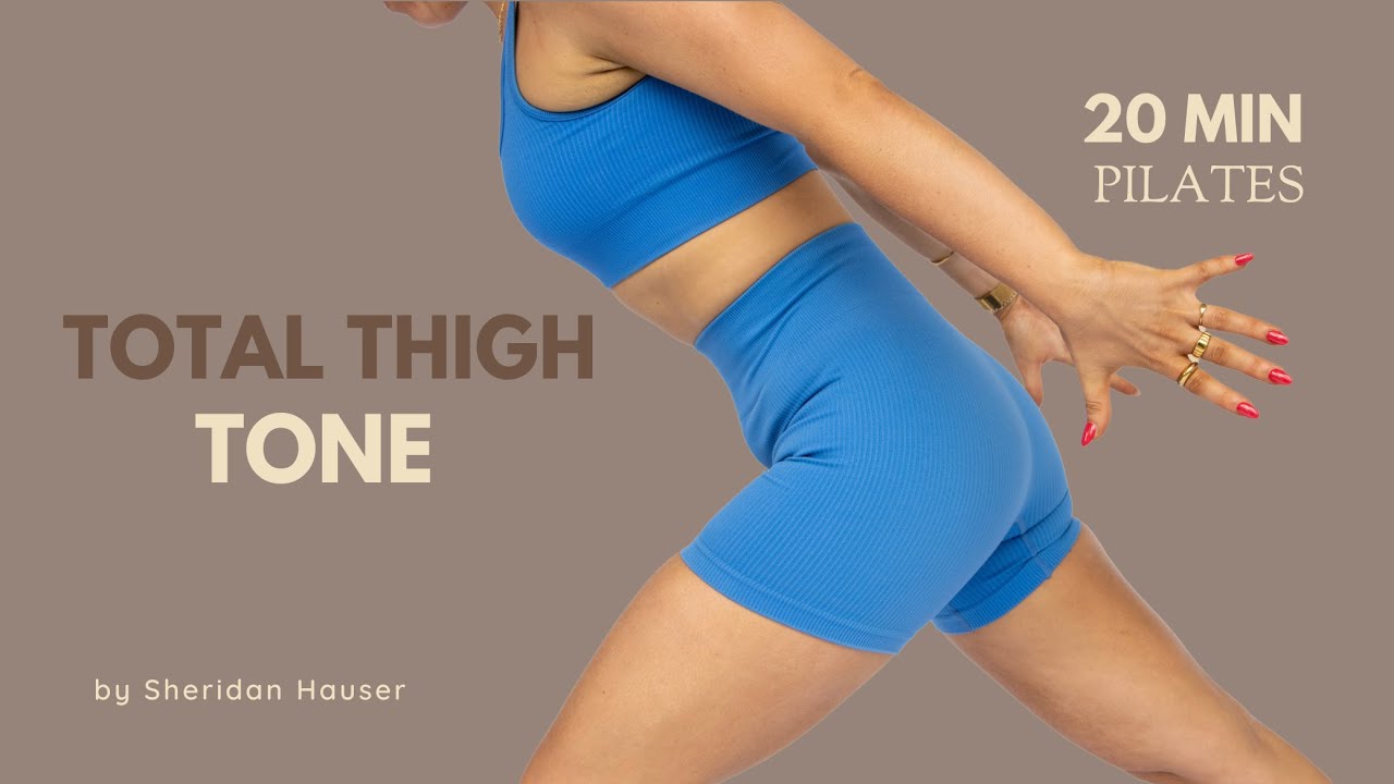 20 min at home pilates, Total Thigh Tone | Glow (Pilates for beginners ...