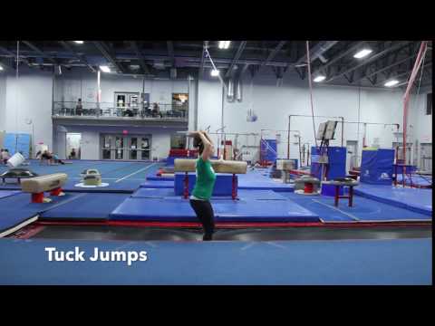 Gymnastics Video Model: Tuck Jumps Across Tumble Track