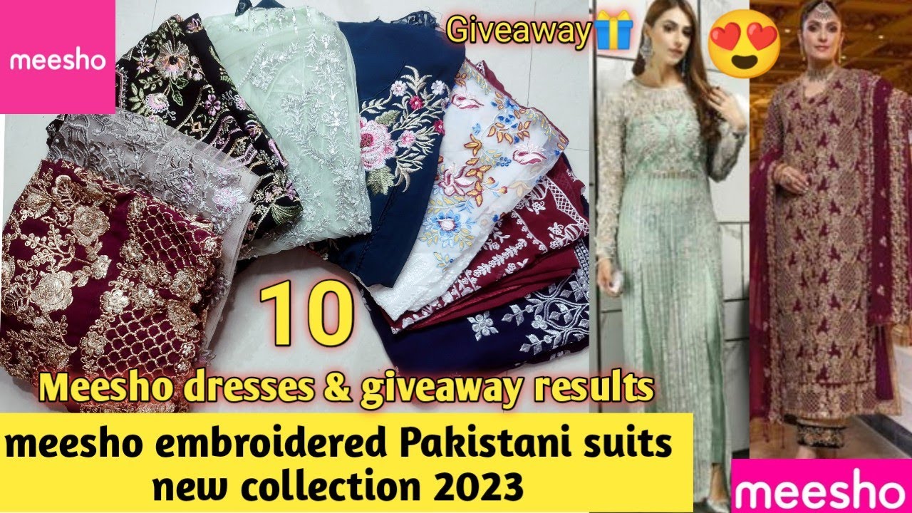 meesho pakistani suits | meesho pakistani embroidered suit | affordable ...