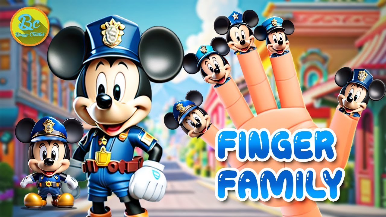 Mickey Mouse Police Finger Family Nursery Rhymes & Kids Song | Binggo ...