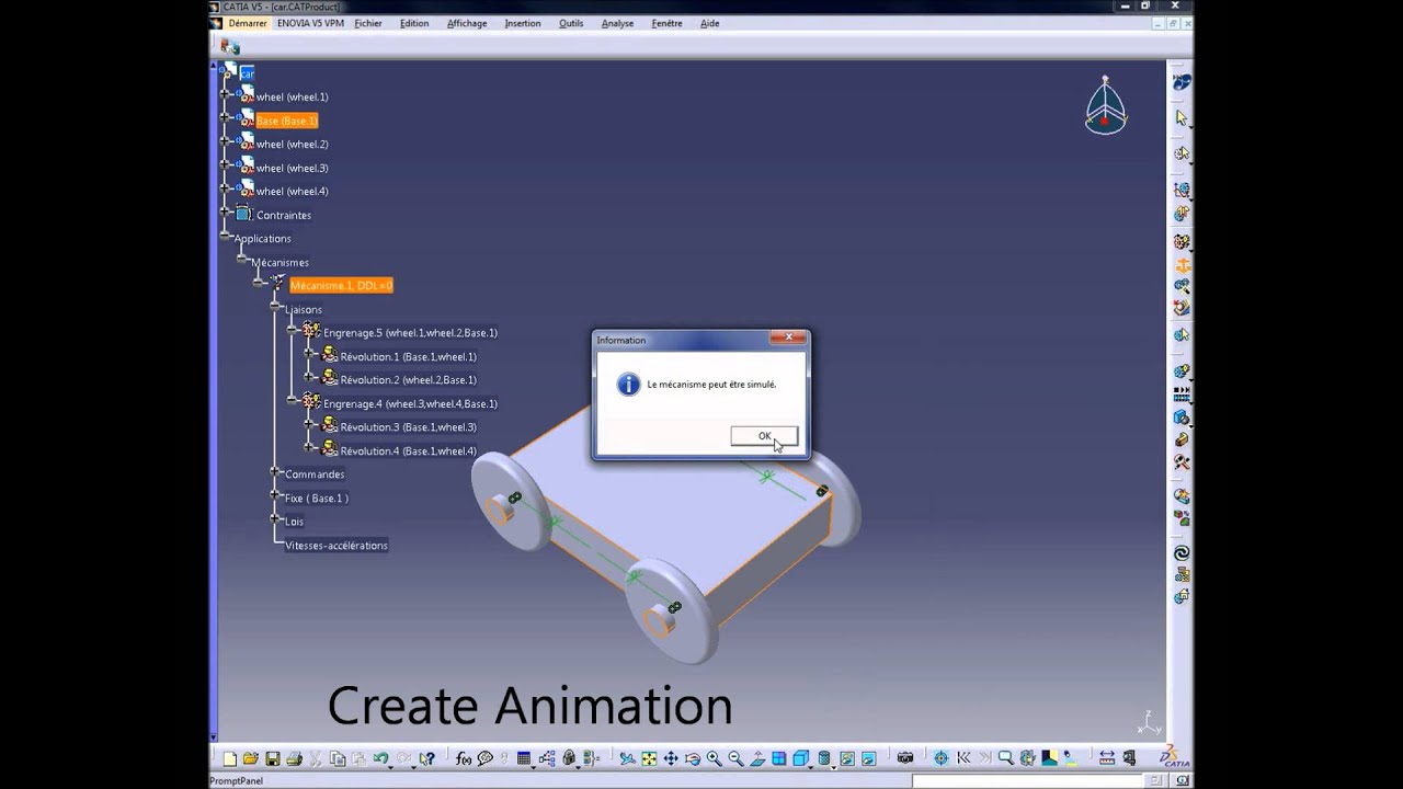 HOW TO: Simple Car Kinematics with Laws Catia V5 R20 - YouTube
