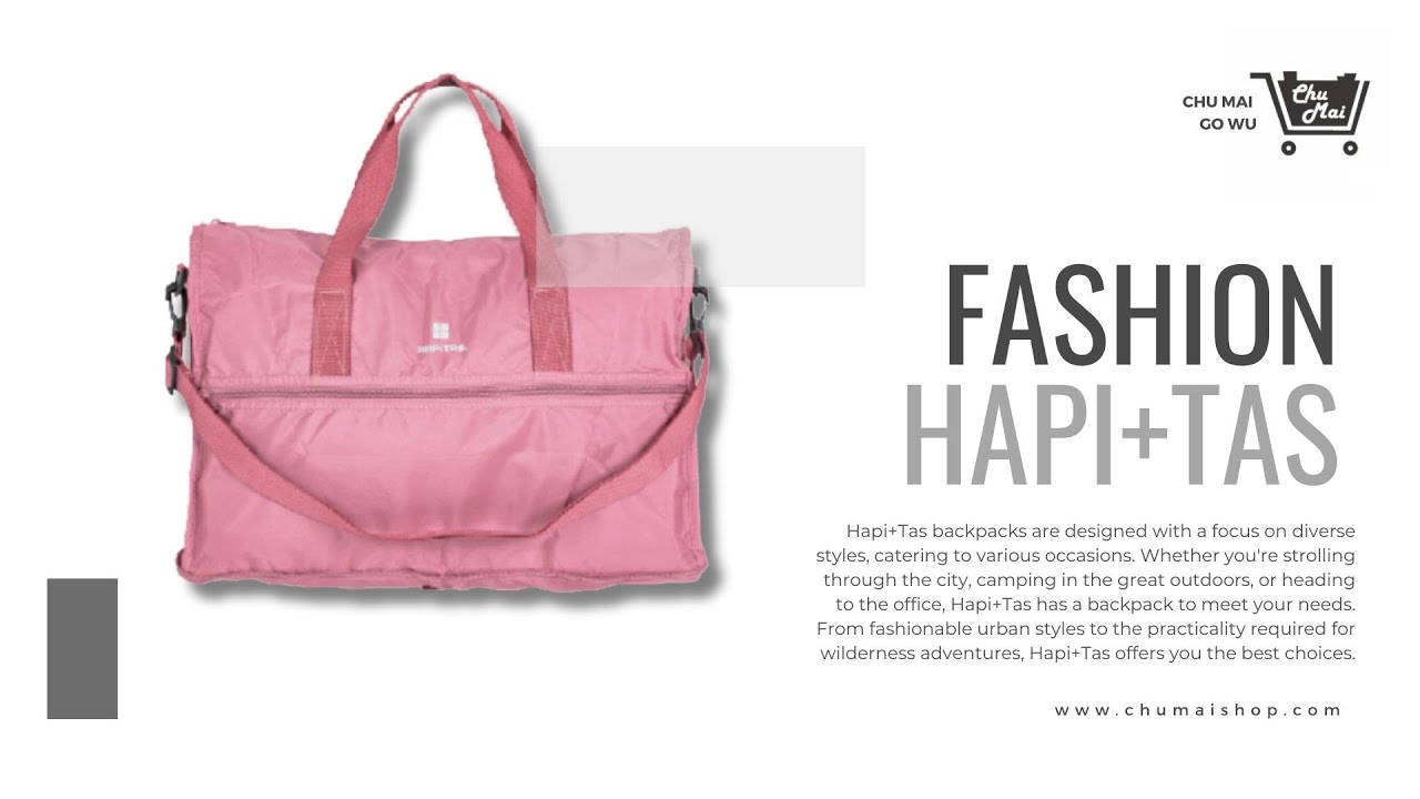 【Hapi+Tas】 H0004 摺疊旅行袋(大) 行李袋 旅行袋-霧面粉｜趣買購物 - YouTube