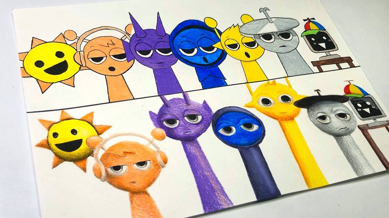 Drawing Incredibox Sprunki in 3D - YouTube