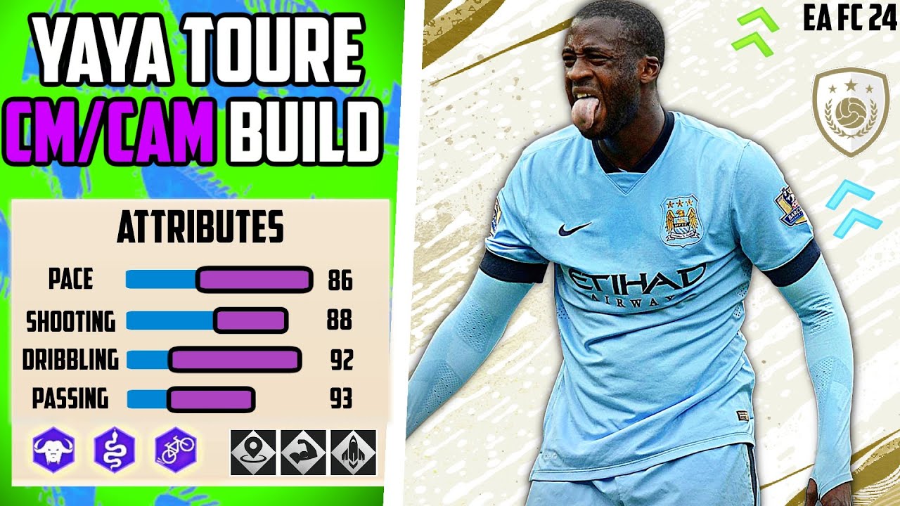 THE MOST *ICONIC* COMPLETE YAYA TOURE CM/CAM BUILD EA FC 24 Pro Clubs - YouTube