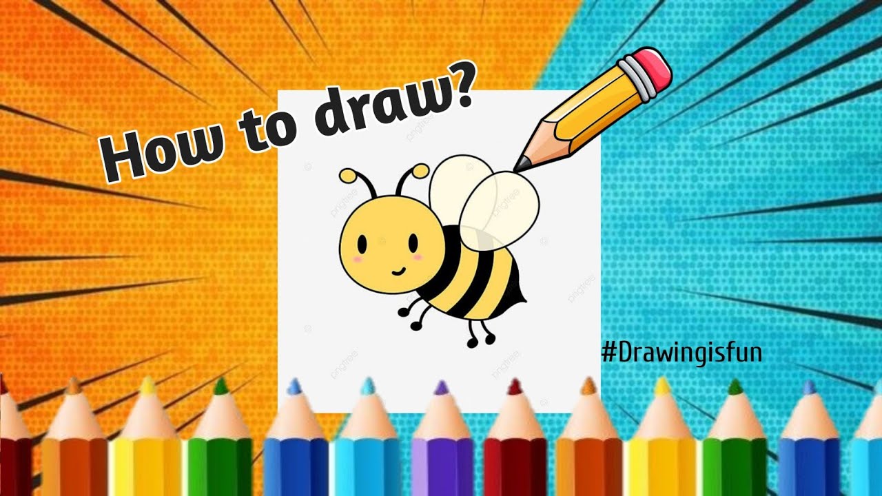 HOW TO DRAW A BEE EASILY || Drawing is fun - YouTube