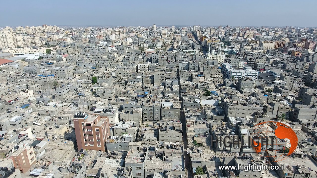 Gaza 4K Drone Footage 21 - Aerial 4K video of Gaza City Refugee Camp ...