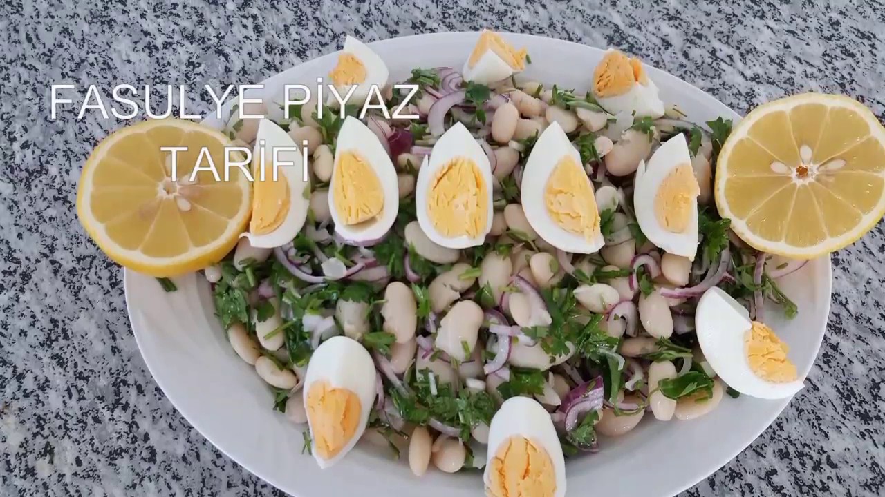 FASULYE PİYAZ TARİFİ. SOĞUK MEZE SALAT - YouTube