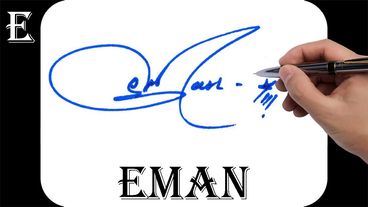Eman name signature design - E signature style - How to signature your ...