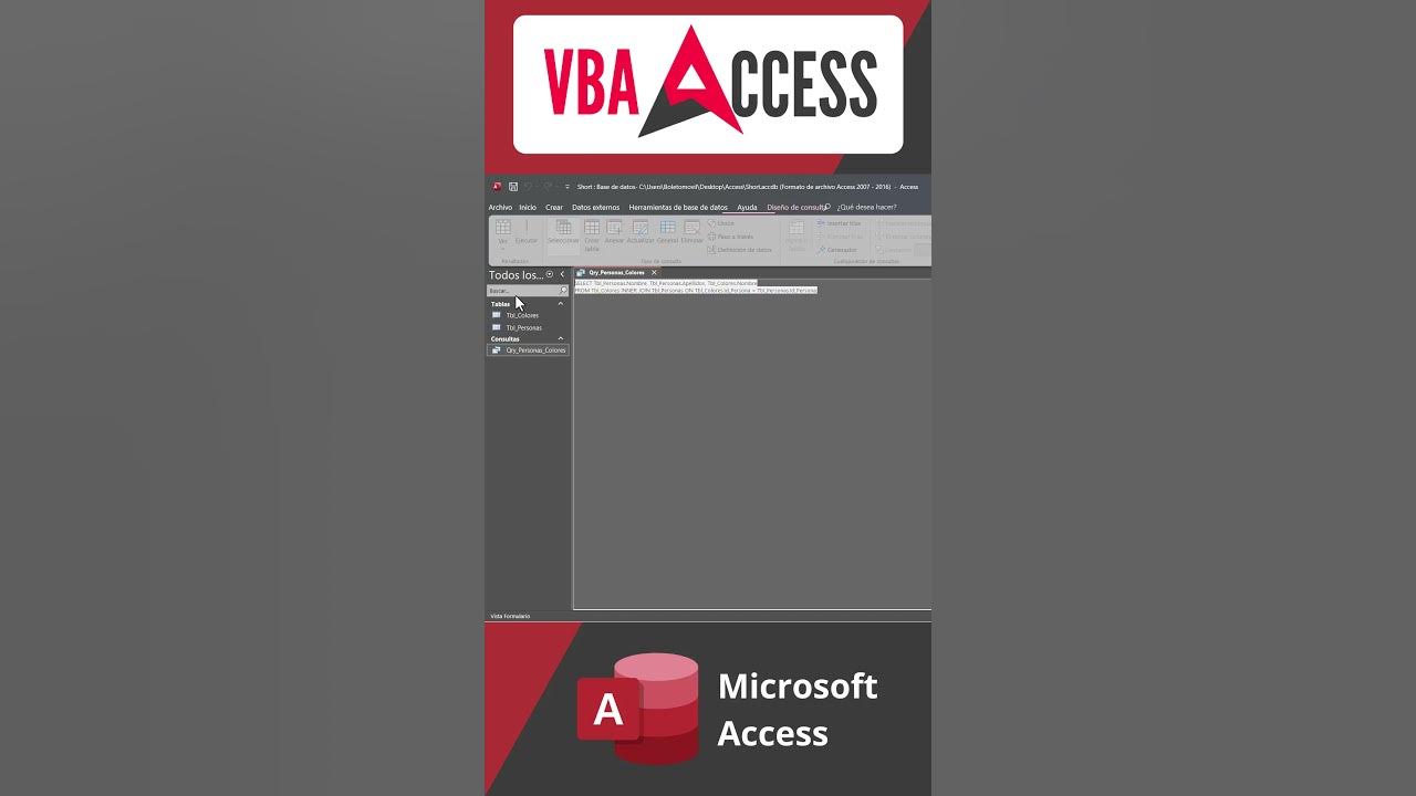 Vista Sql En Consultas De Access Sql Vbaaccess Programming Db Query Tutorial Msaccess 
