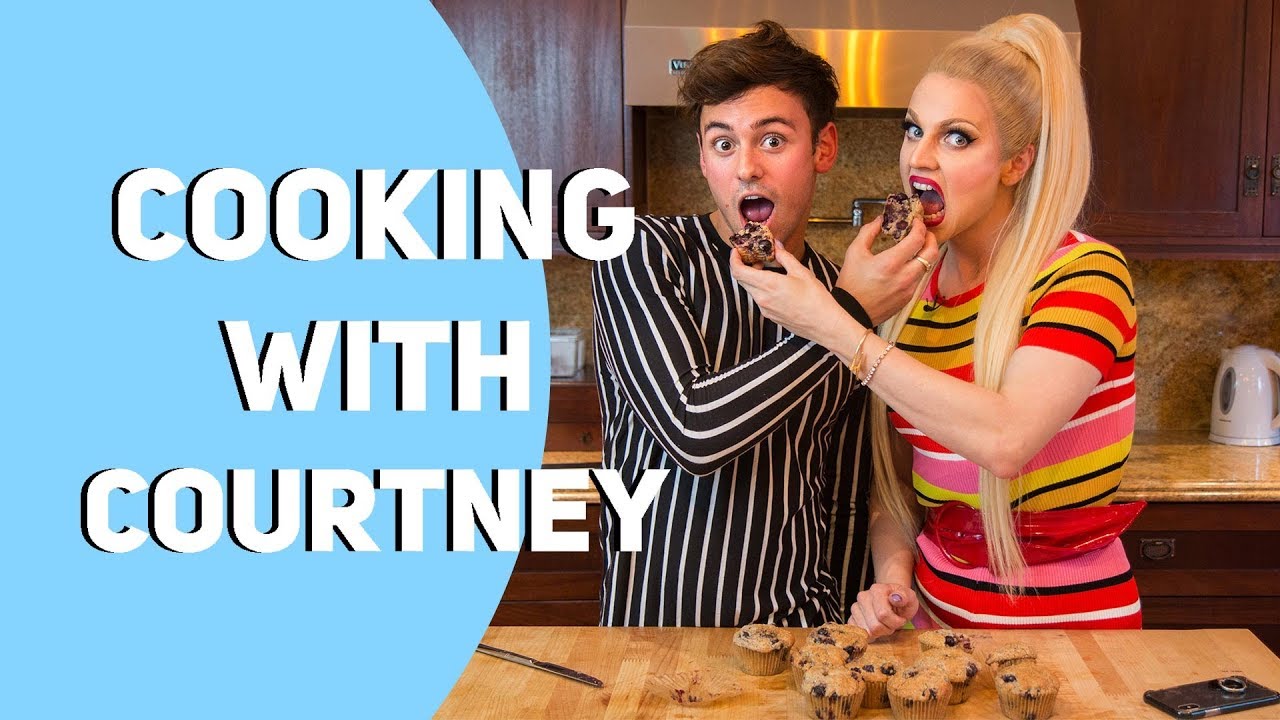 VEGAN Blueberry Muffins *Cooking With Courtney Act* I Tom Daley - YouTube