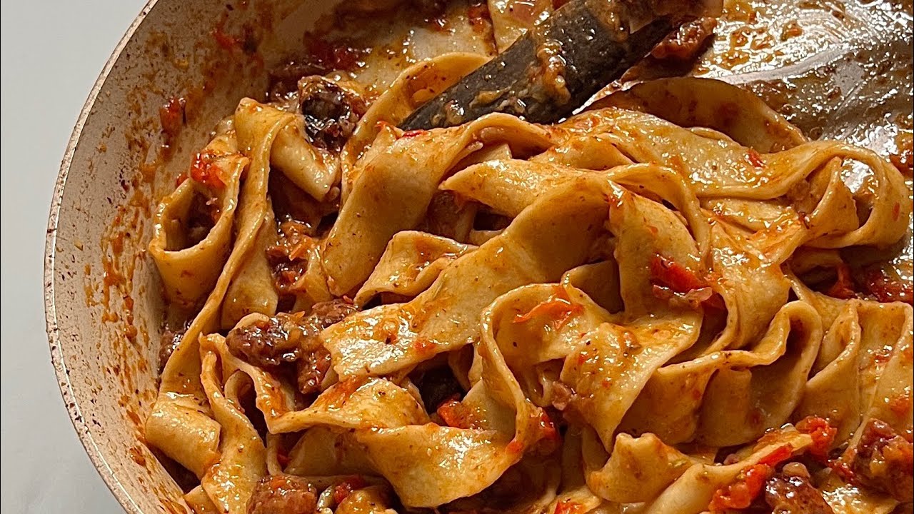 easy hand-cut pasta recipe - YouTube
