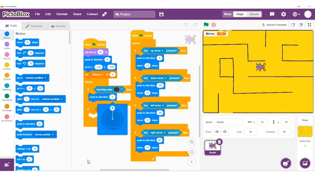 Maze Game Pictoblox Youtube