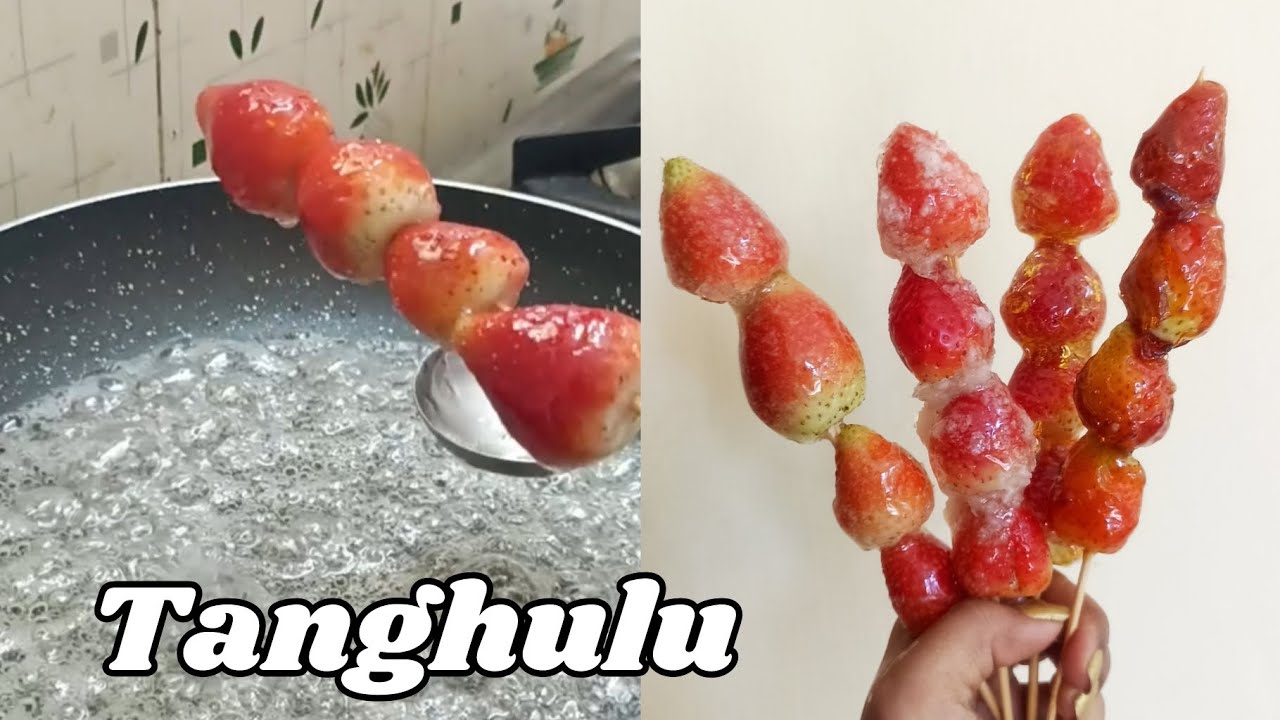 Korean/china super popular tanghulu recipe 😋 sweet candy strawberry 🍓 ...