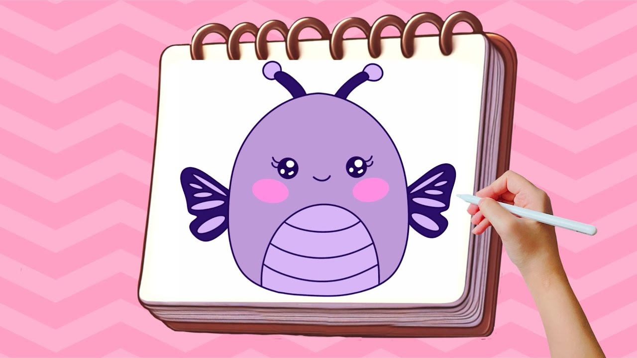 Drawing a CUTE BUTTERFLY SQUISHMALLOW in 3 MINUTES CHALLENGE - YouTube
