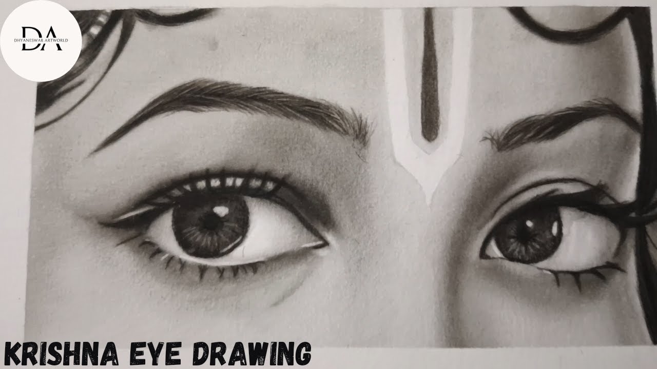 Krishna Eyes Drawing | Realistic & Attractive Eyes Drawing Tutorial ...