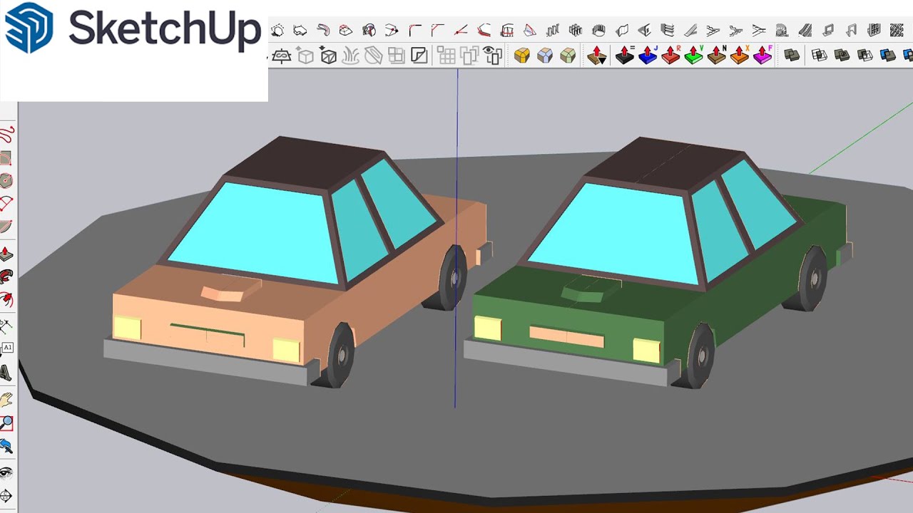 Low Poly Car-3D modeling in Sketchup - YouTube