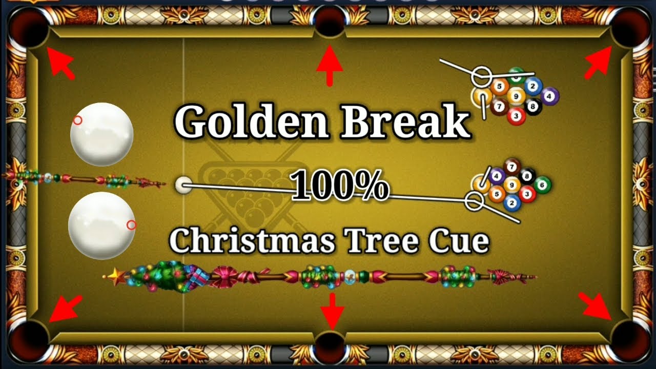 Golden Break 9 Ball Pool | Golden Break With Christmas Tree Cue 8 Ball ...