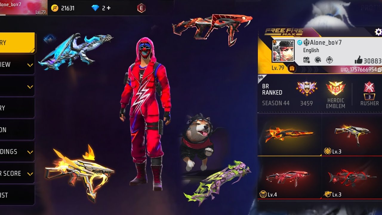 "Rare & Legendary Free Fire 80 lavel IDs Collection 💀 - YouTube