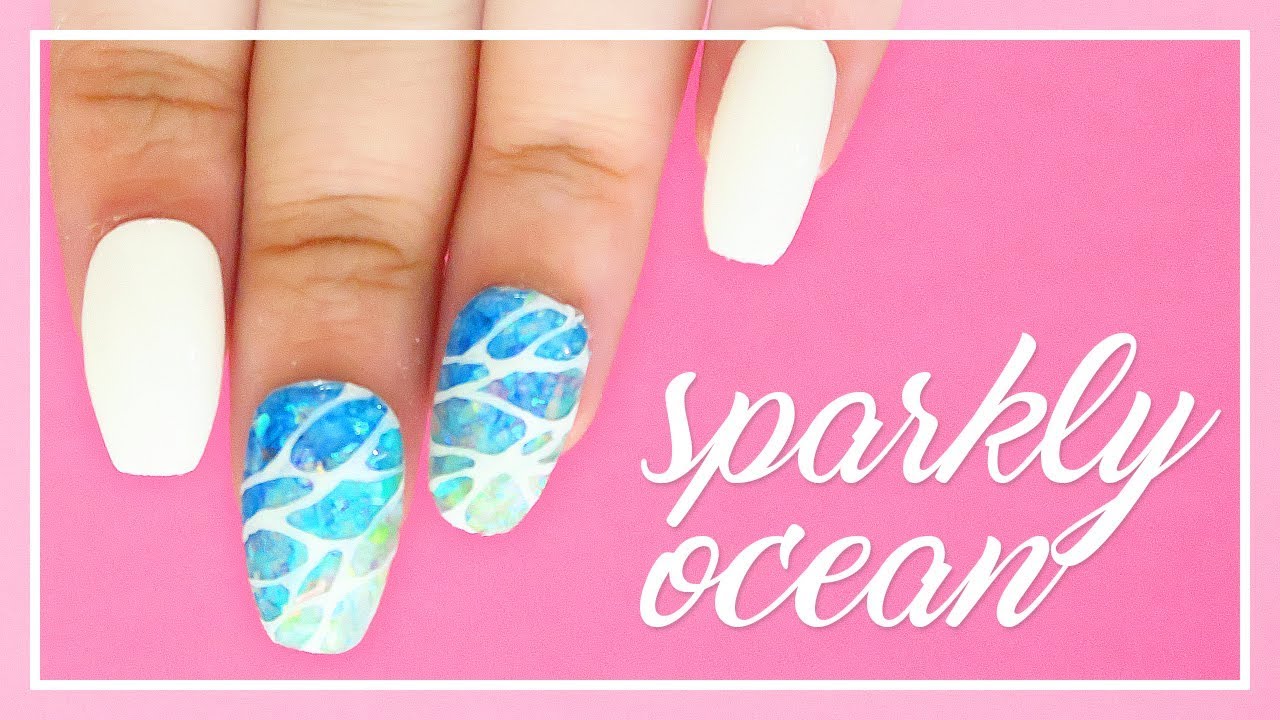 Sparkly Ocean Nail Art Tutorial - YouTube