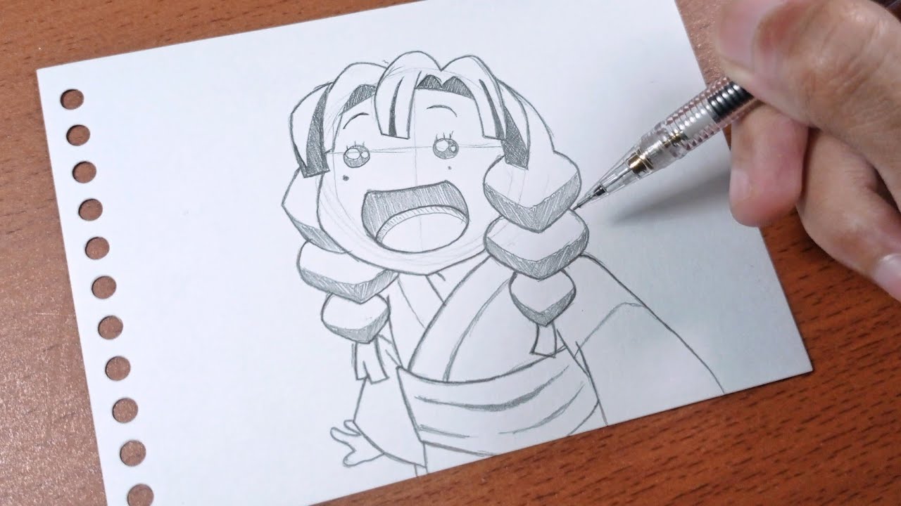 How to Draw Anime Cute Mitsuri Demon Slayer - YouTube