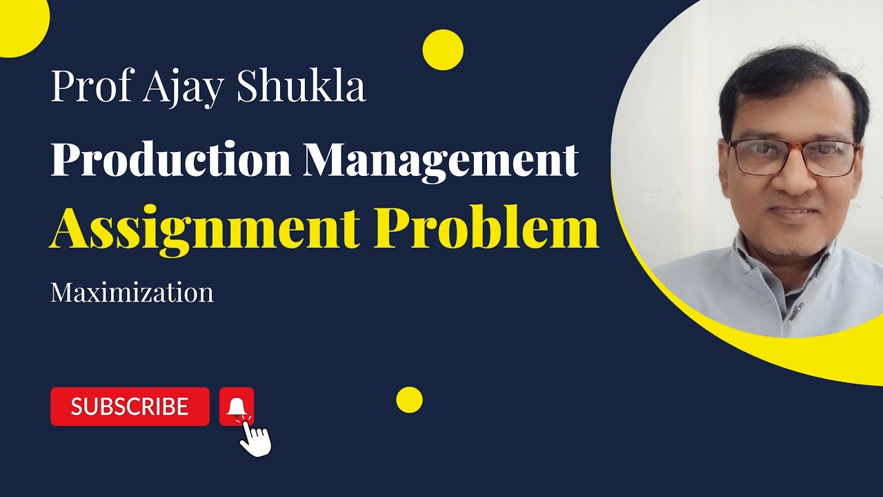 Assignment Problem with Maximization - YouTube