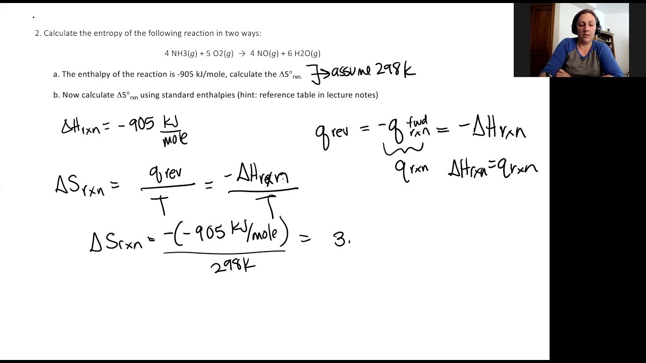 Chem 163 Lecture 16.3 Entropy Calculation Example - YouTube