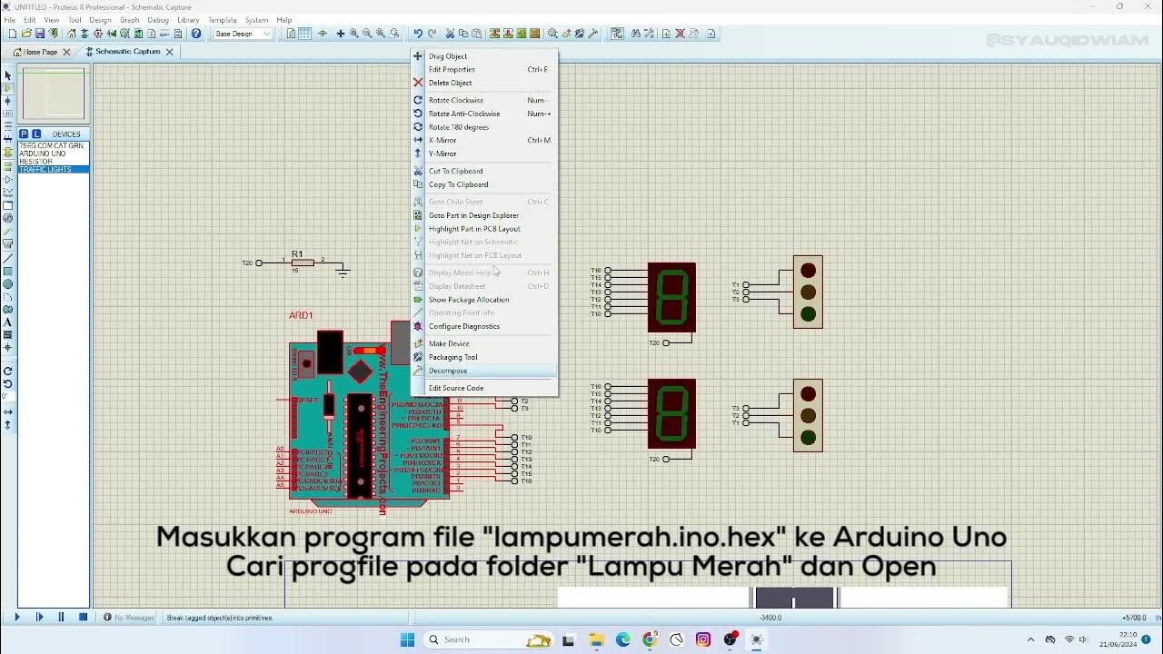 LAMPU MERAH 2 ARAH PROTEUS - 7 SEGMENT - YouTube