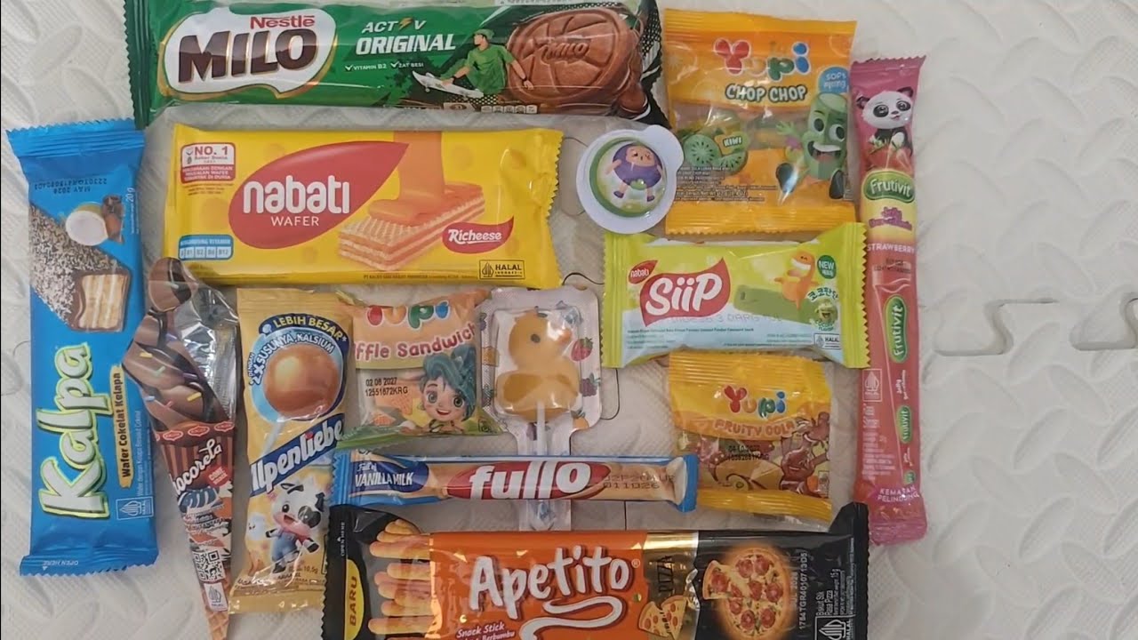 Berbagai Macam Jajanan Biskuit Milo, Apetito, Richeese Nabati, Permen ...