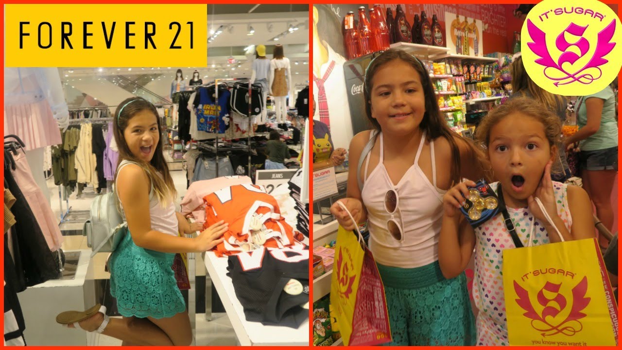 FIDGET SPINNERS ,MALL HAUL , FOREVER 21 , IT'SUGAR FUN STORE "DAY 2 ...