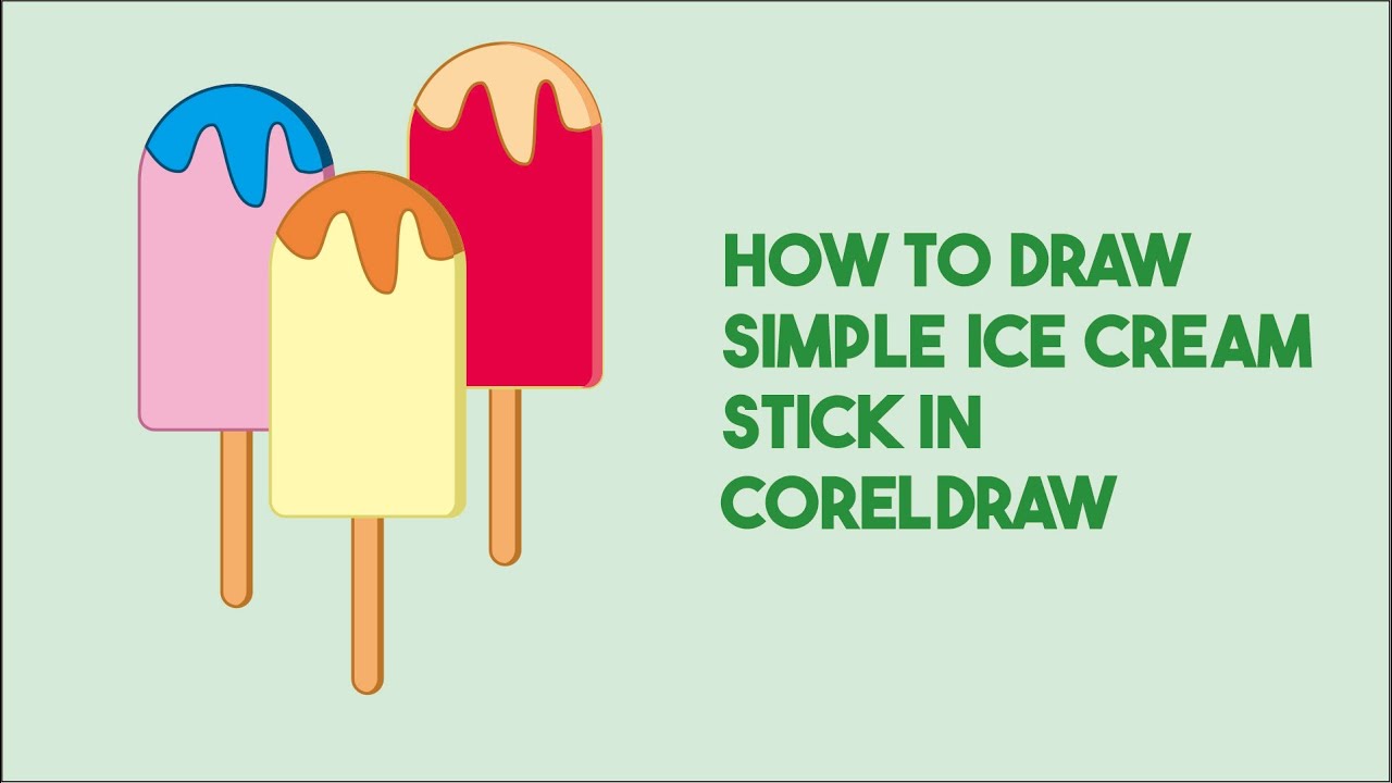 How To Draw Simple Ice Cream stick in Coreldraw - YouTube