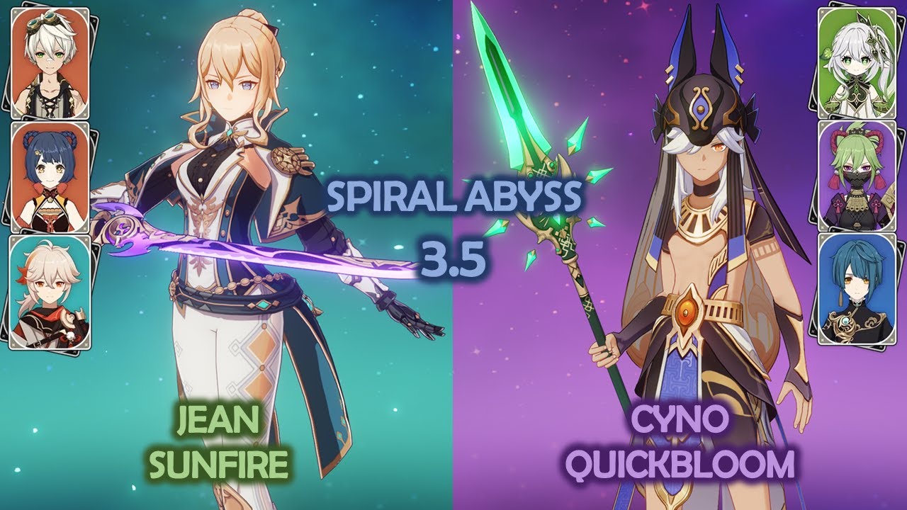 3.5 Abyss Jean Mistsplitter Sunfire & Cyno Quickbloom Genshin Impact ...
