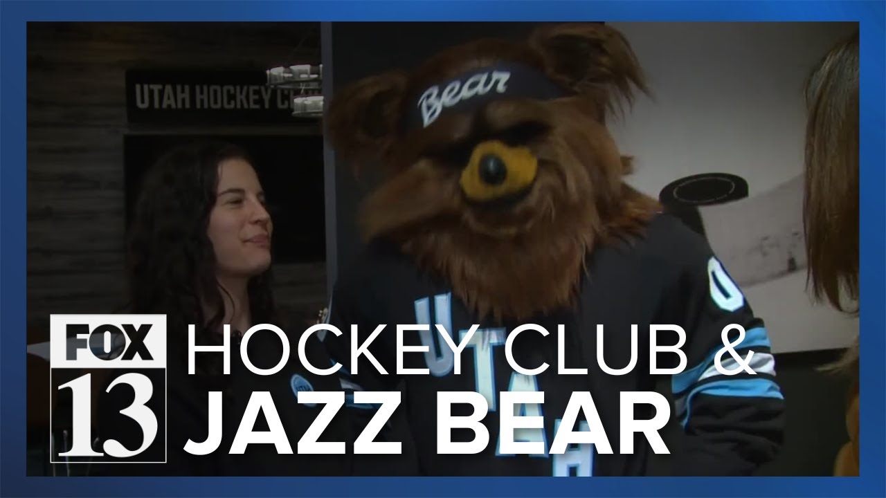 Utah Jazz Bear to serve double-duty as Hockey Bear for UHC's inaugural season - YouTube
