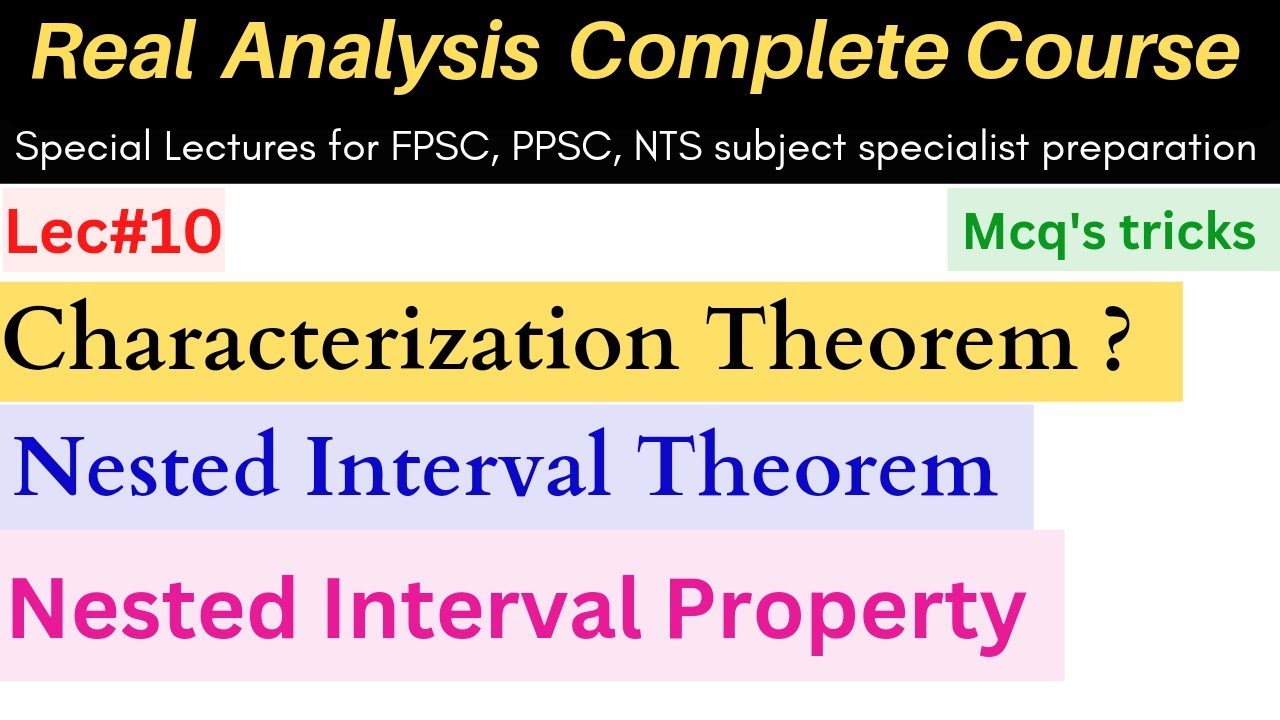 Characterization theorem | Nested interval theorem #mathematics #ppsc # ...