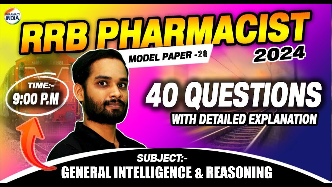 RRB Pharmacist | Model Paper - 28 | General Intelligence & Reasoning ...