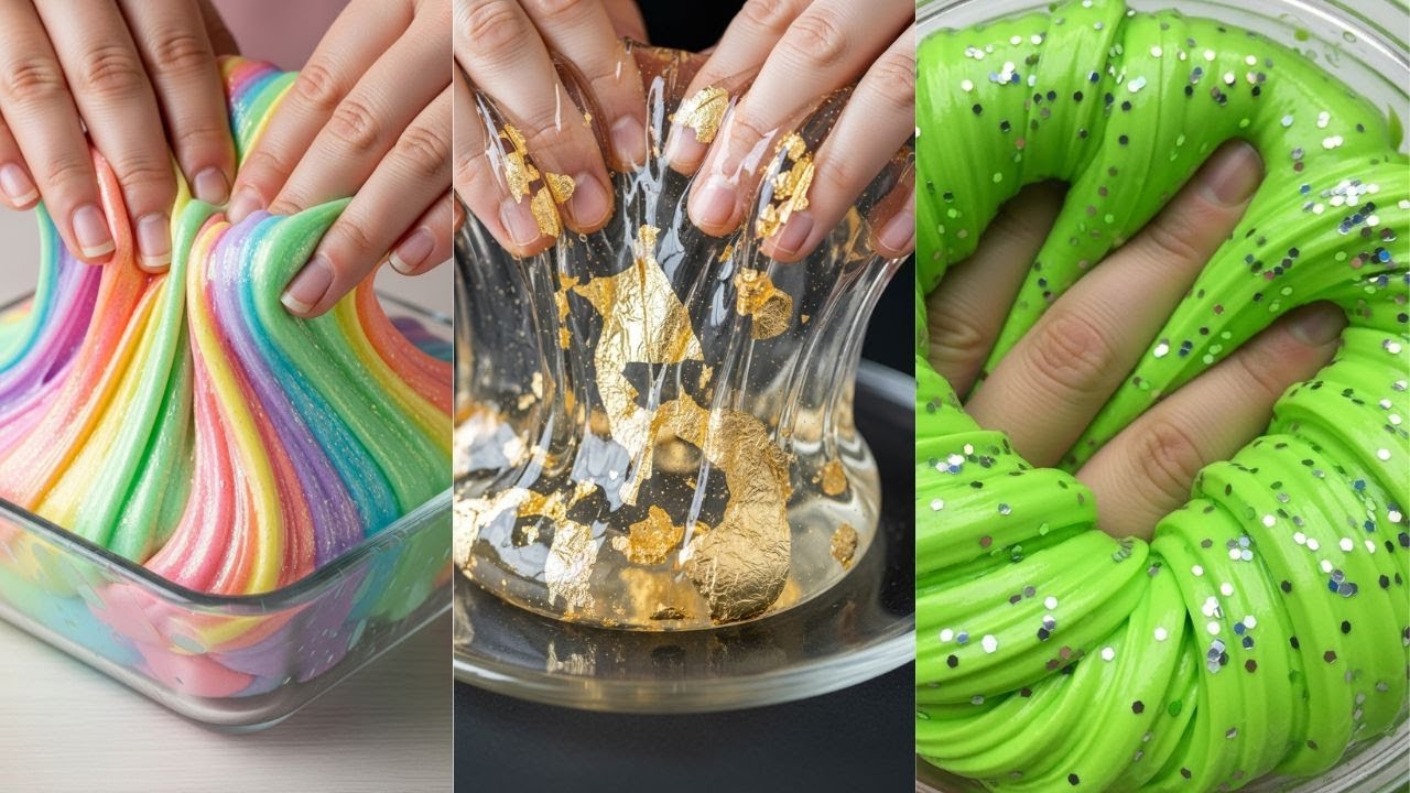 ASMR Slime Press Compilation | Color Mixing, Glitter & Satisfying ...