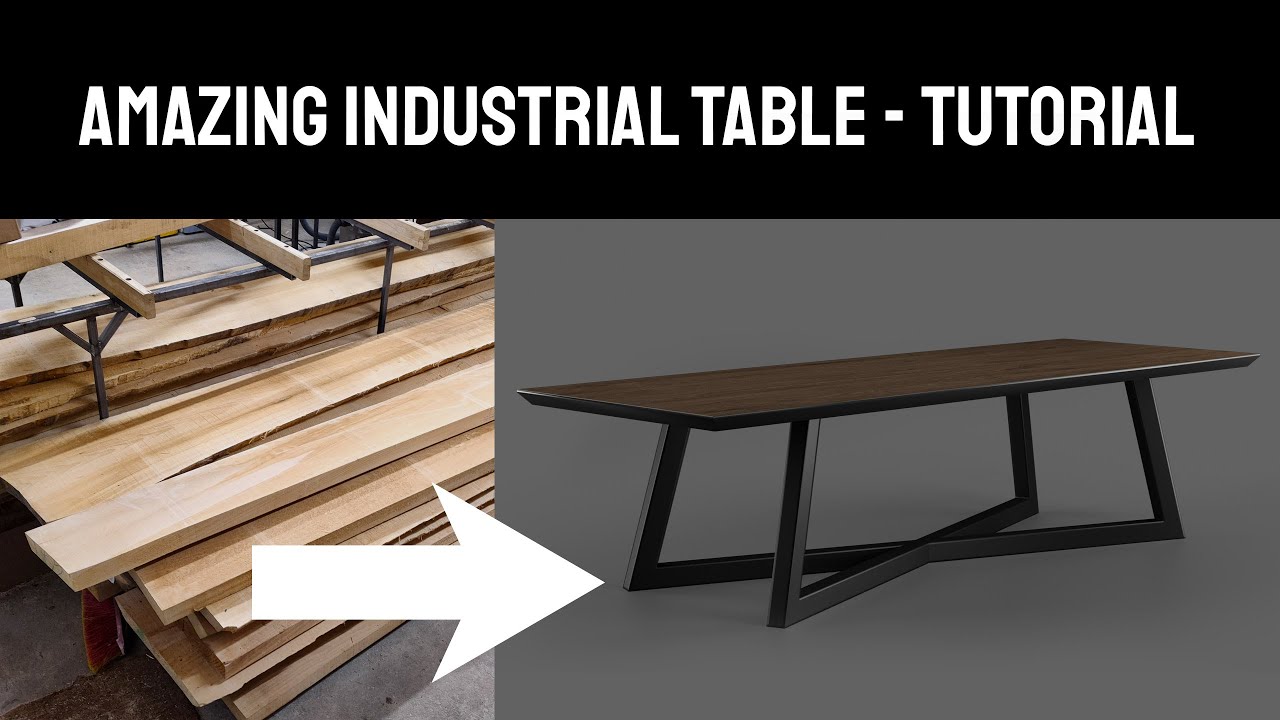 Big steel and beech wood table - tutorial DIY inspiration. - YouTube