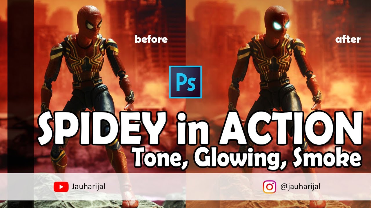 Tutorial 7: Iron Spidey Tone, Eyes Glowing, Smoke Effect - YouTube