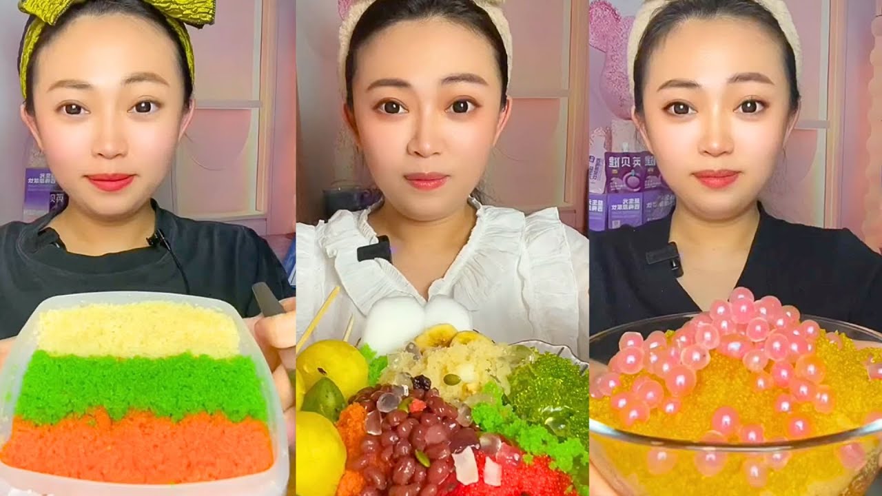 Extreme Colorful Snack ASMR Mukbang | Spicy Crunchy Egg Mix & Chinese ...