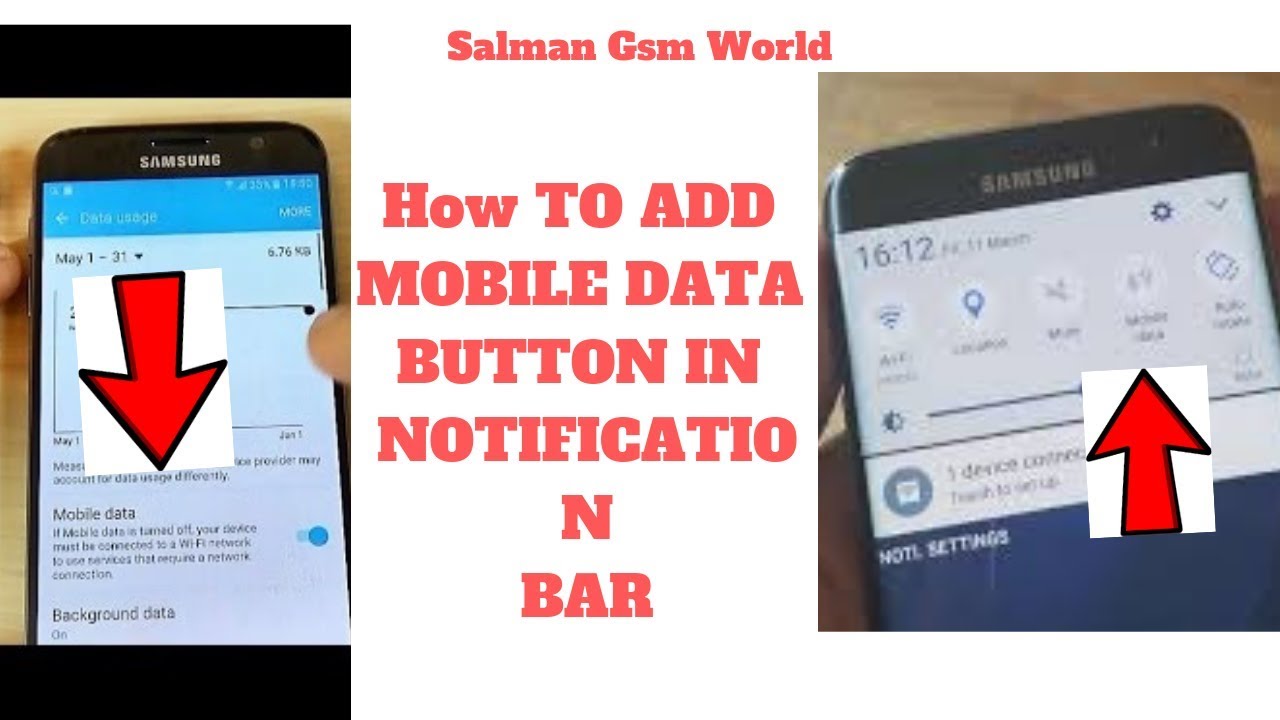 How To Add Mobile Data In Notification Bar /Part 6/How Make Samsung Fix ...