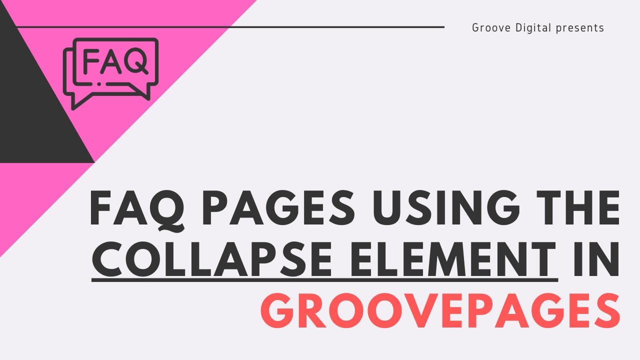 FAQ pages using the Collapse element in GroovePages - YouTube